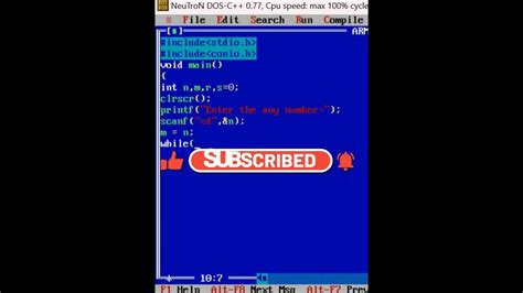 How Can Check The Palindrom Number With C Language Short Video