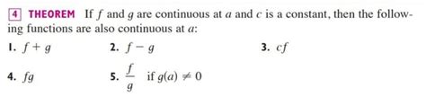 Solved THEOREM If F And G Are Continuous At A And C Is A Chegg