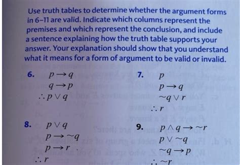solved use truth tables to determine whether the argument