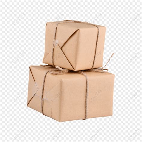 쌓인 두 개의 빈티지 크래프트 종이 선물 상자꾸러미제전 Png 일러스트 무료 다운로드 Lovepik