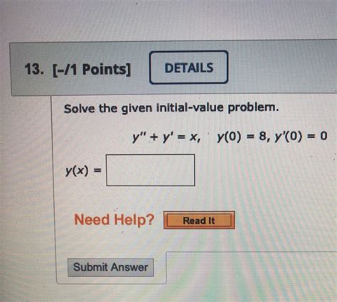 Solved 13 1 Points Details Solve The Given