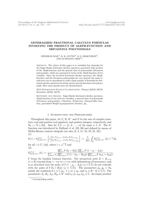 Pdf Generalized Fractional Calculus Formulas Involving The Product Of Aleph Function And