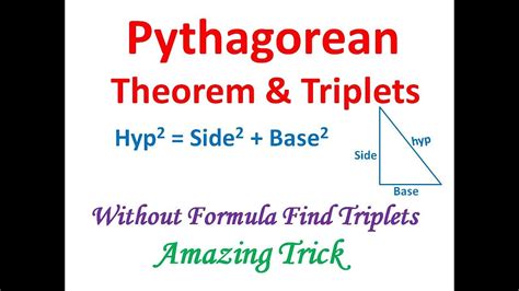 Pythagorean Theorem Triplets Without Formula To Find Triplets Amazing Trick YouTube