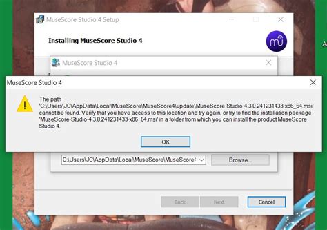Unable To Unistall Previous Versions Of Musescore Musescore Update Fails Musescore