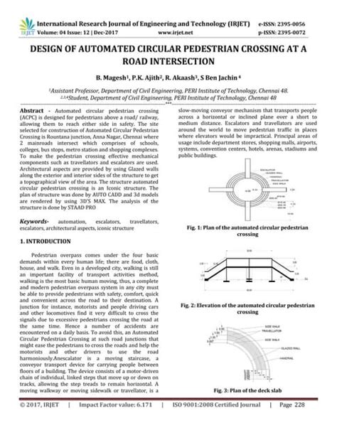 Design Of Automated Circular Pedestrian Crossing At A Road Intersection Pdf