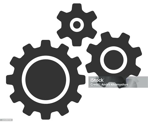 세 개의 연동 기어는 프로세스 기술 또는 팀워크를 상징합니다 깨끗하고 미니멀한 벡터 그래픽입니다 비즈니스 엔지니어링 또는 웹 디자인 개념에 적합합니다 개발에 대한 스톡 벡터