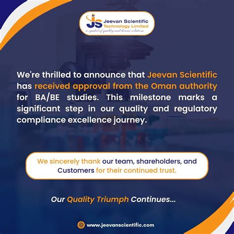 Jeevan Scientific Technology Limited On Linkedin Jstl Qualityassurance Regulatoryexcellence