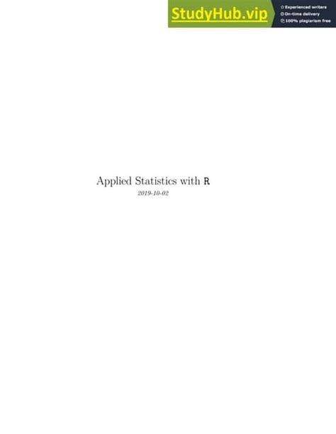 Applied Statistics With R Pdf