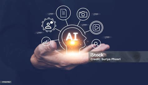 Ai 기술 개념입니다 아이 채팅 사업가가 아이와 채팅합니다 명령 프롬프트 사용 생성 Ai 기술 개념입니다 인공지능에 대한 스톡