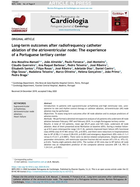 Pdf Long Term Outcomes After Radiofrequency Catheter Ablation Of The Atrioventricular Node