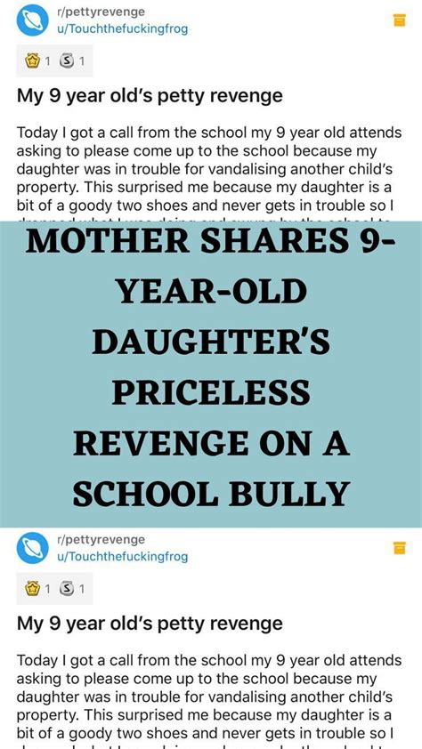 Mother Shares 9 Year Old Daughter S Priceless Revenge On A School Bully