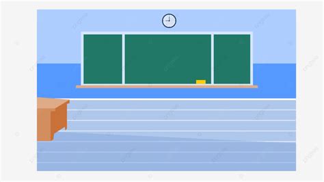 Empty Classroom Background Vector Blank Blue Background Blue
