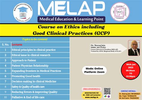 Webinar On Good Clinical Practices GCP MELAP