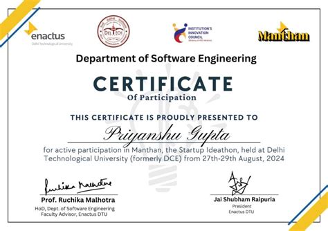 Manthanideathon Startup Entrepreneurship Innovation Dtu Learning Priyanshu Gupta