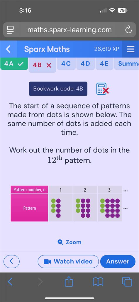 The Start Of A Sequence Of Patterns Made From Dots Is Shown Below The Sa