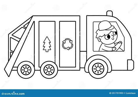 Garbage Truck Clip Art Black And White Cartoon Truck Images Clipart