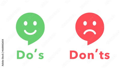 Dos And Donts Icon In Flat Style Do And Do Not Red And Green Icon