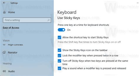 Turn On Or Off Sticky Keys In Windows 10