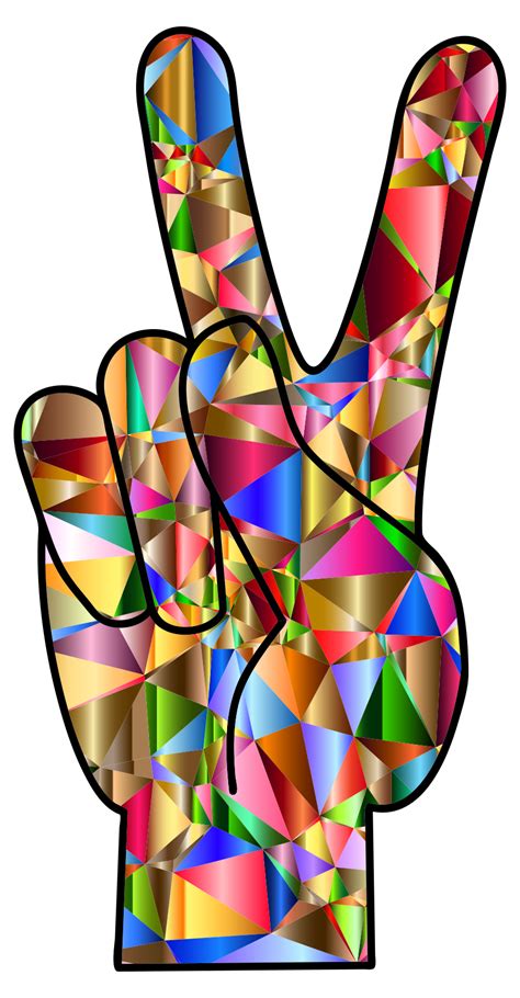 Colorful Hand Peace Sign Clip Art Image Clipsafari