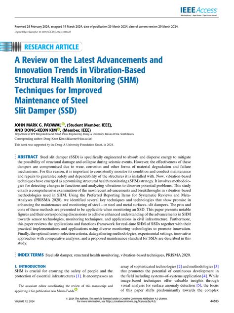 A Review On The Latest Advancements And Innovation Trends In Vibration Based Structural Health