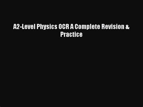 As Level Chemistry Ocr A Complete Revision Practice