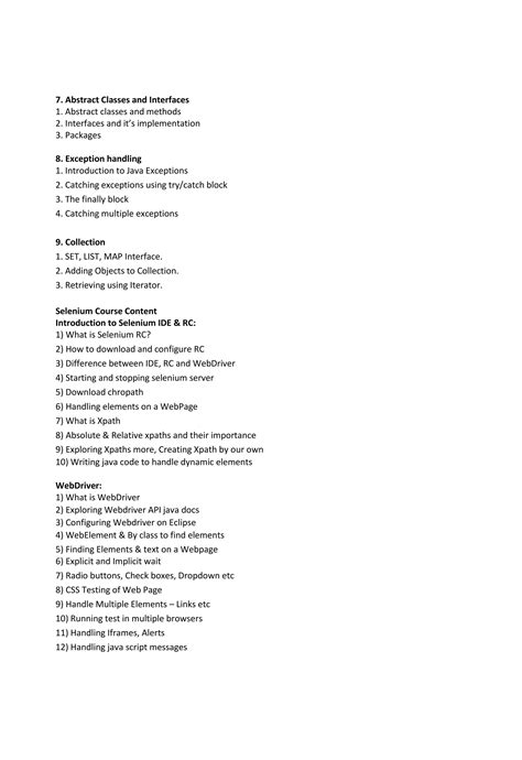 Selenium Syllabus Pdf
