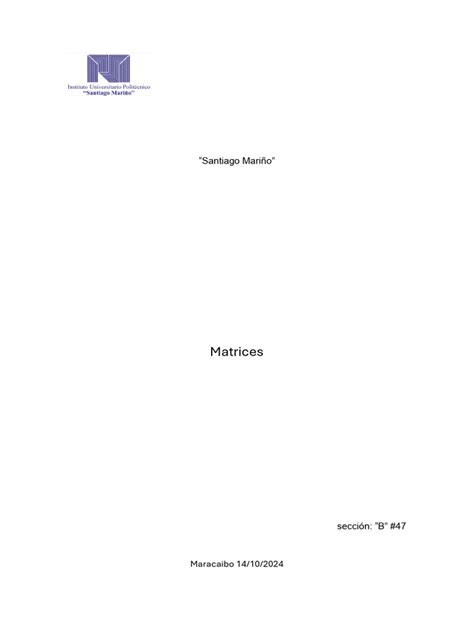 Matrices Pdf Matriz Matemáticas Álgebra Lineal