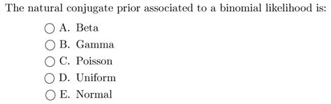 Solved The Natural Conjugate Prior Associated To A Binomial