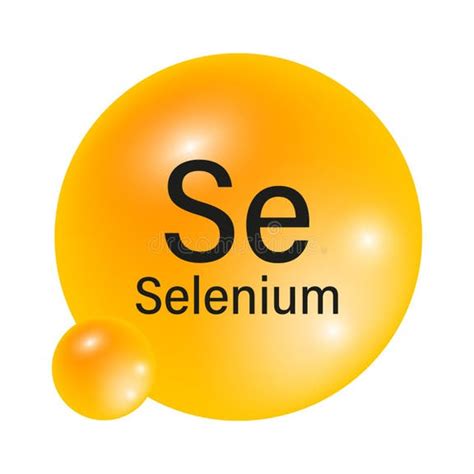 Selenium Element Icon Shiny Yellow Sphere Se Periodic Symbol Vector Illustration Stock Vector