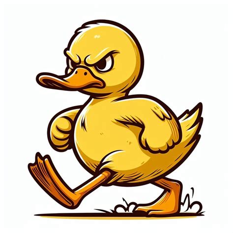 Cute Cartoon Angry Duck Isolated Premium Ai Generated Image
