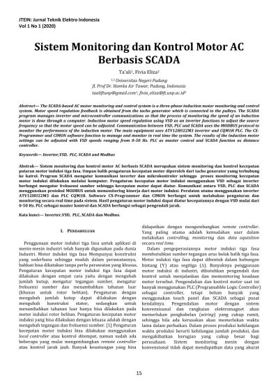 Sistem Monitoring Dan Kontrol Motor Ac Berbasis Scada