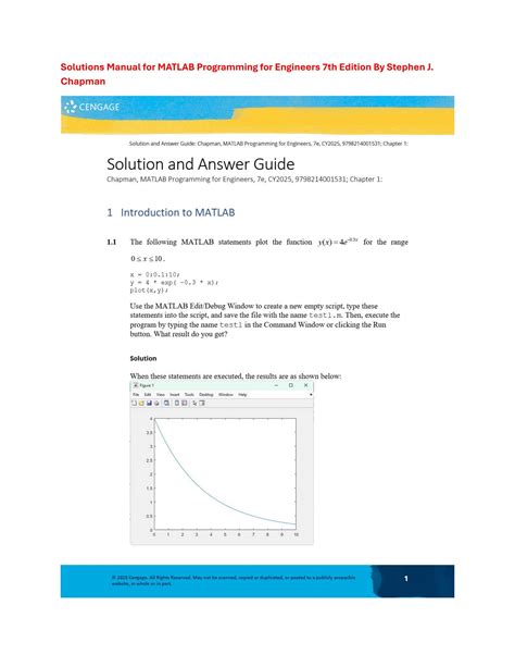Solutions Manual For Matlab Programming For Engineers 7th Edition By Stephen J Chapman By