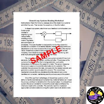 Closed Loop Systems Reading Worksheet Editable By Rod S Ecosystem Lab