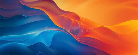 A Radiant Gradient Wave Pattern With Bold Transitions From Blue To Orange Featuring Smooth