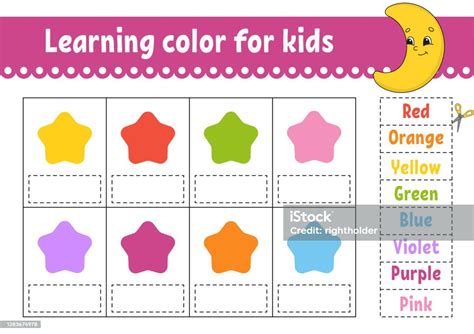 아이들을위한 색상 학습 워크시트를 개발하는 교육 컬러 사진이 있는 액티비티 페이지입니다 아이들을위한 수수께끼 격리된 벡터 그림입니다 재미있는 캐릭터 만화 스타일 0명에 대한