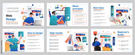 Web Design Concept For Presentation Slide Template Designers Create And Optimize Layout Of