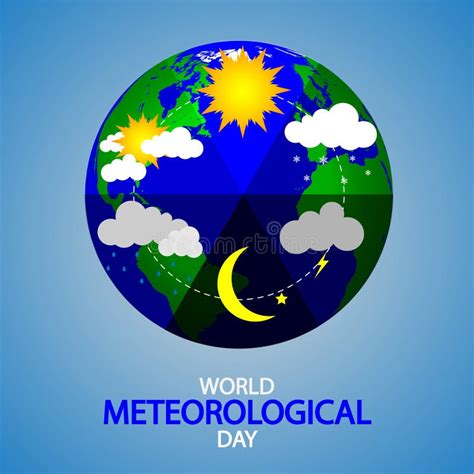 Meteorological Day World Planet With Weather Icons Stock Vector Illustration Of White Meteorological Day World Planet With Weather Icons Stock Vector Illustration Of White