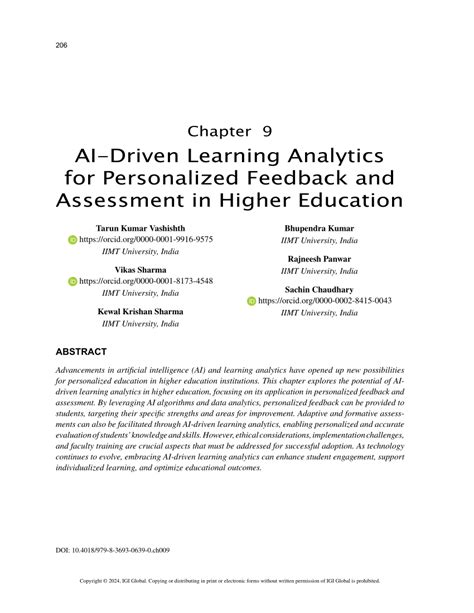 pdf ai driven learning analytics for personalized feedback and