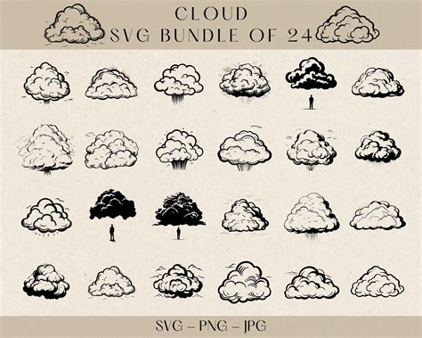 Cloud Svg Cloud Vector Cloud Clipart Cloud Png Rain Cloud Etsy