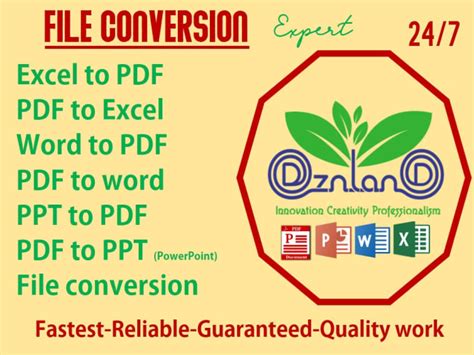 convert your pdf file into word excel and slides vice versa by dzn