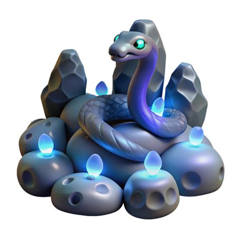 3d Render Cute Serpent On Rocks 56260614 Png