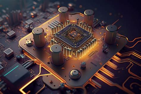 Premium Photo 3d Rendering Quantum Processor Quantum Computerai Technology Generated Image