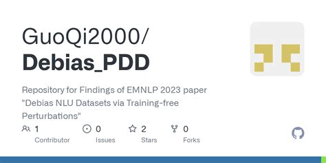 Github Guoqi2000debiaspdd Repository For Findings Of Emnlp 2023 Paper Debias Nlu Datasets