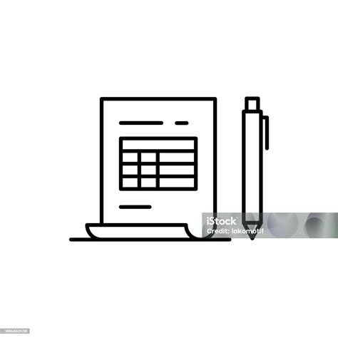 편집 가능한 획이 있는 Excel 스프레드시트 테이블 파일 줄 아이콘입니다 Icon은 웹 디자인 모바일 앱 Ui Ux 및 Gui 디자인에 적합합니다 아이콘에 대한 스톡 벡터