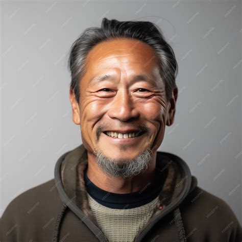 Premium Ai Image Portrait Of An Older Asian Man In Casual Clothes