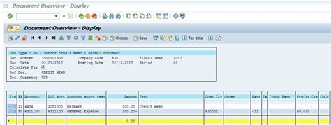 Fb65 Issue A Vendor Credit Memo In Sap Sapsharks