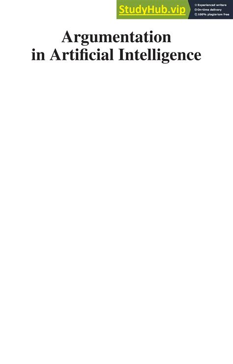 Argumentation In Artificial Intelligence Pdf