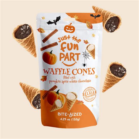 Just The Fun Part Waffle Cones Pumpkin Spice And White Chocolate Snyders Candy