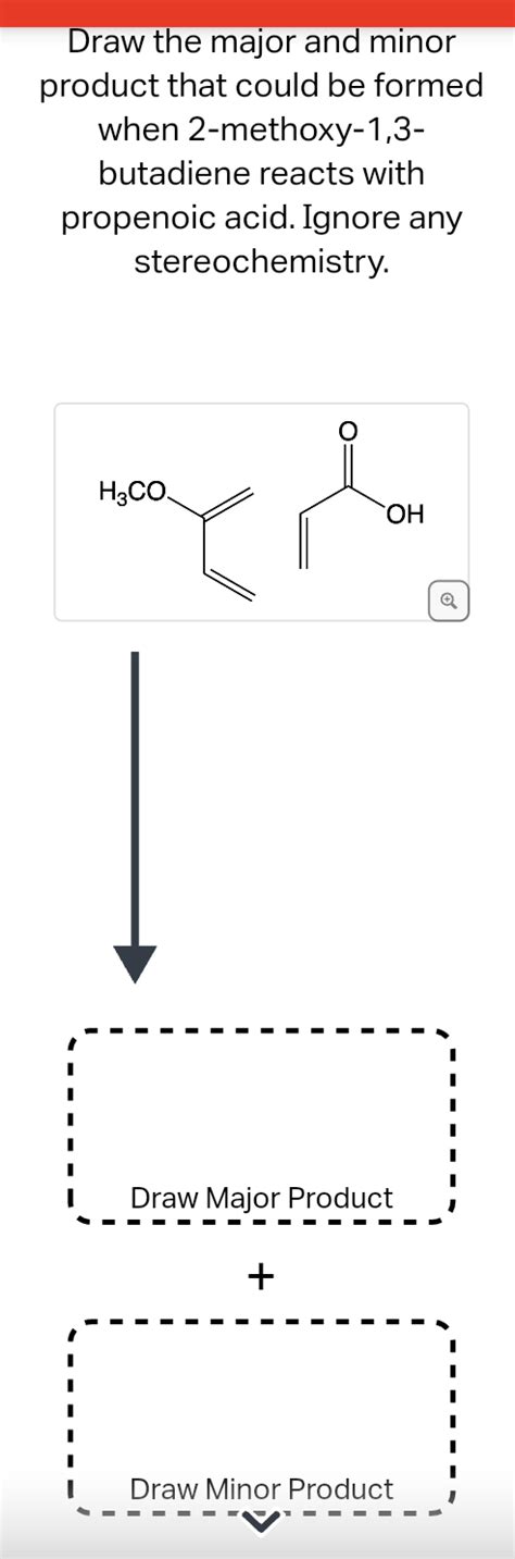 Solved Draw The Major And Minor Product That Could Be Formed