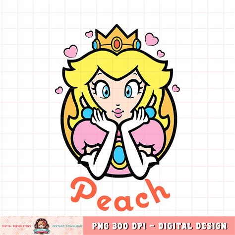 Super Mario Princess Peach Circle Portrait Logo Png Digital Inspire